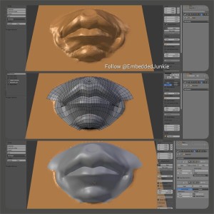 Stages – Blender Bsurfaces addon to retopo lips sculpt – EmbeddedJunkie